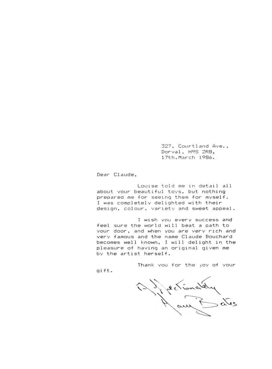 Claude Bouchard — De l’art à l’étoffe | Lettres de recommandation